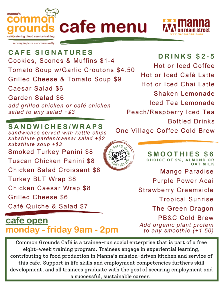 Common Grounds Café and Catering | Manna on Main Street